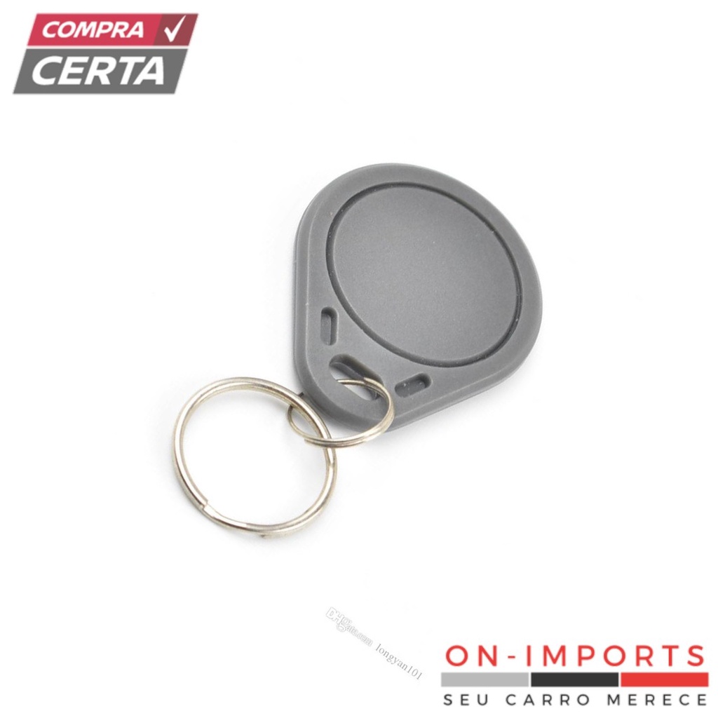 TOKEN CHAVEIRO TAG UNIVERSAL PORTÃO ELETRÔNICO RFID 125Khz CINZA ...