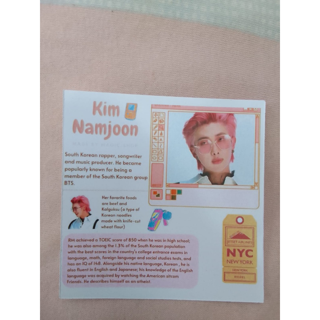 Carrd Kim Namjoon | Shopee Brasil