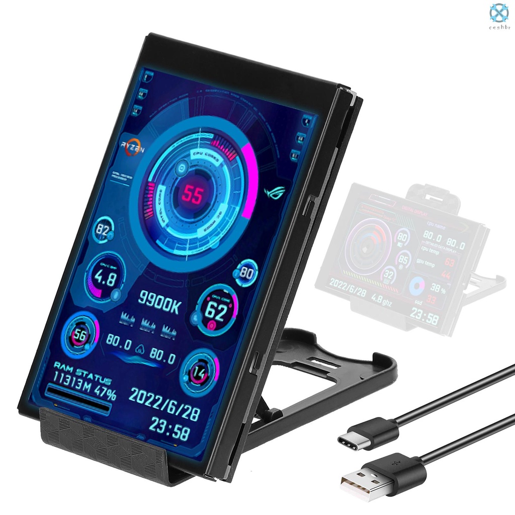 Tela IPS De 3.5 Polegadas USB De Secundária Computadores CPU GPU RAM ...