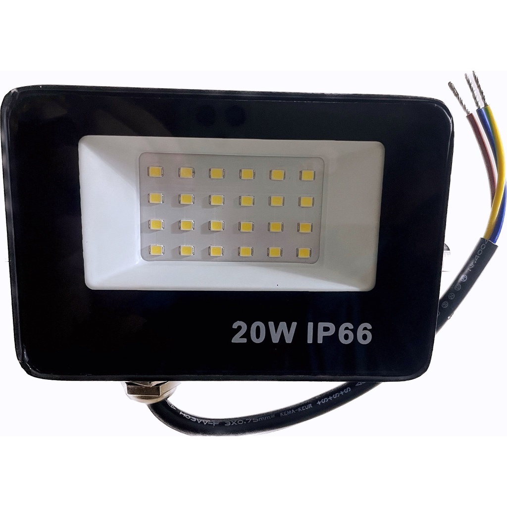 Refletor Led 20W Branco Frio 6500K -Potencia 100% - IP66 (Prova D Agua) Bivolt Luz Forte ...