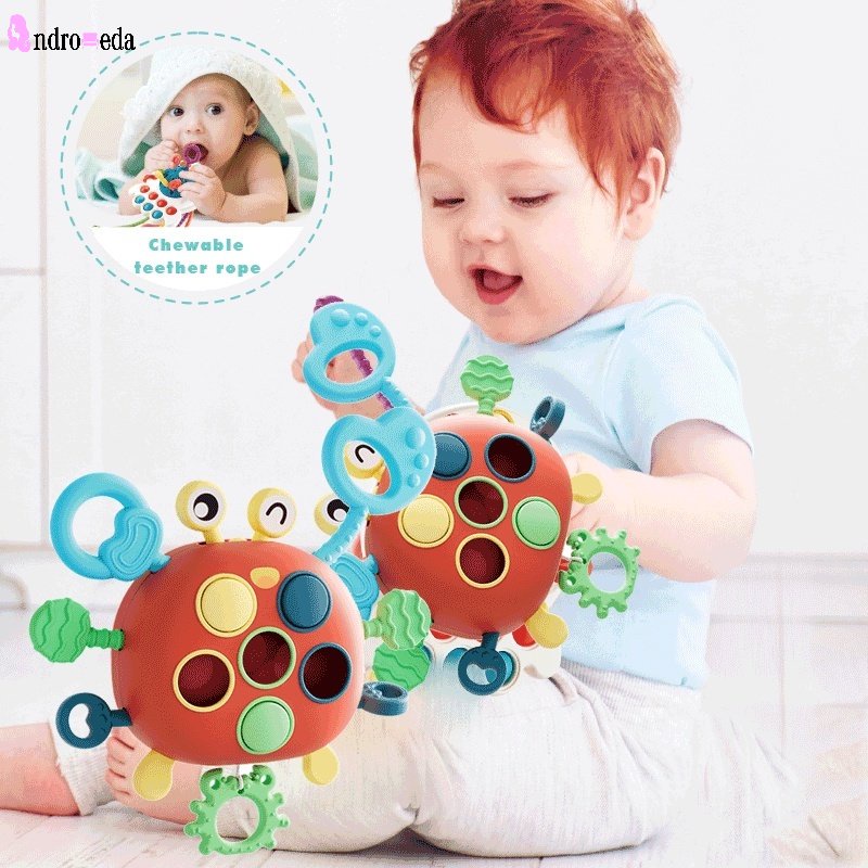 Baby Finger Grip Toy Cartoon Push-pull Treinamento De Caranguejo Dedo ...