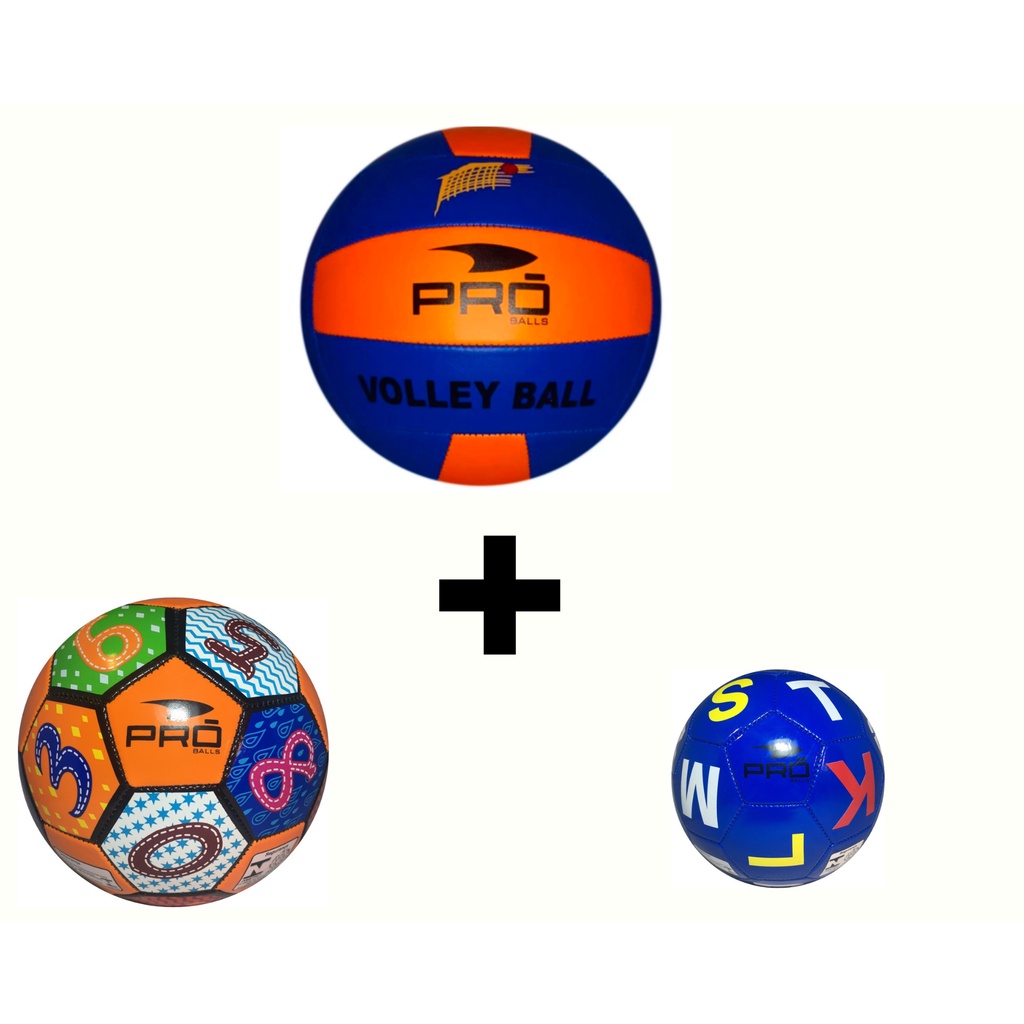 Kit c/ 3 Bolas: 1 Bola de Vôlei Quadra/Areia + 1 Bola Infantil de ...