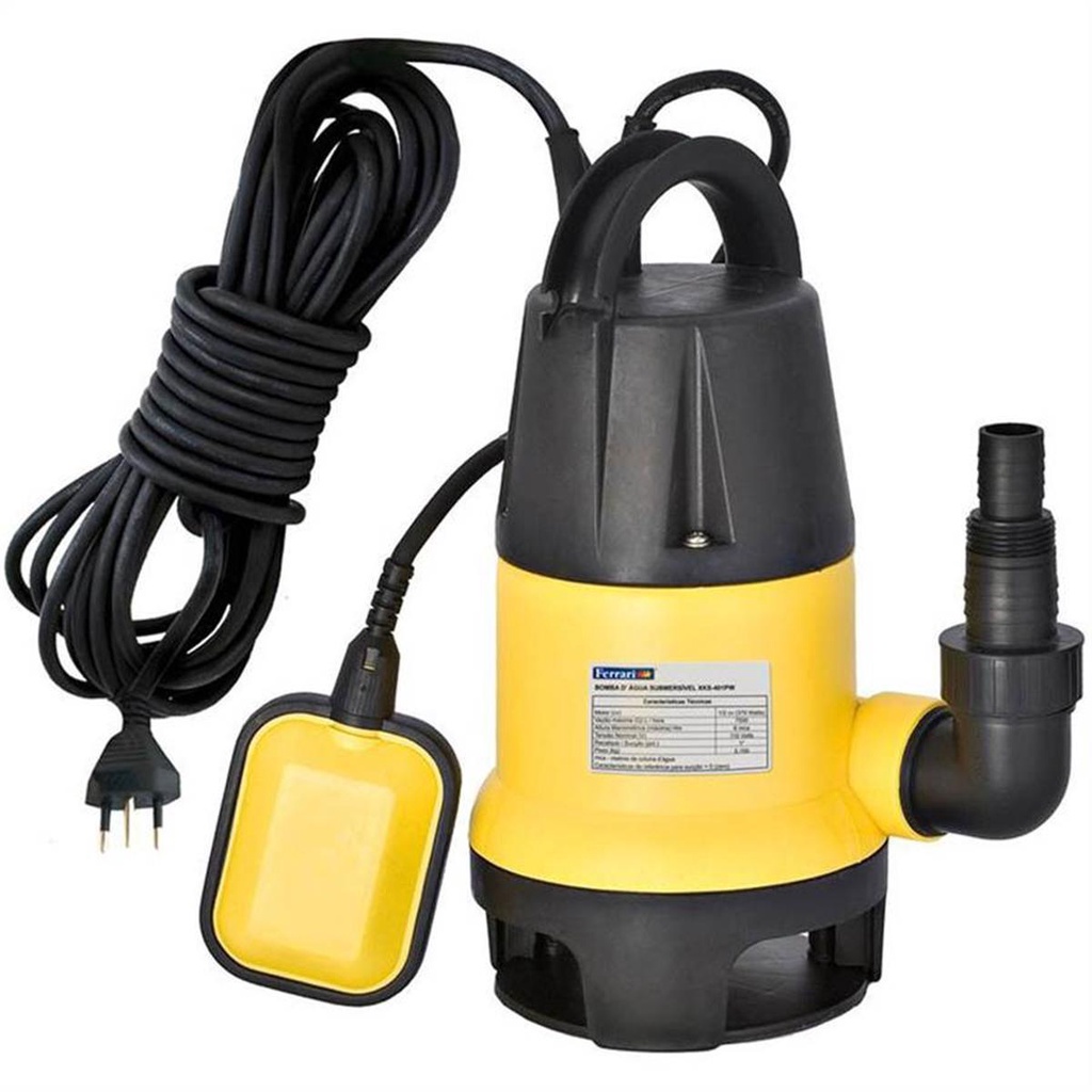 Bomba Submersivel Para Agua Suja Ferrari Zxw750-a Premium 1cv ...