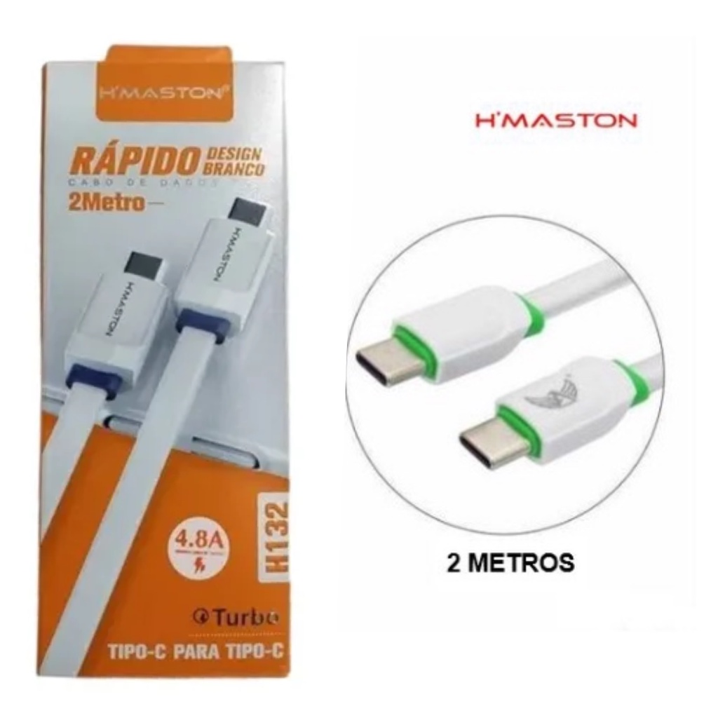 Cabo Tipo C para Tipo C 2 Metros HMASTON 4.8A Turbo resistente à quebra ...