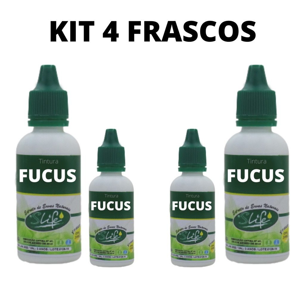Kit 4 Frascos Tintura/Extrato Fucus 30 Ml 100% Natural | Shopee Brasil