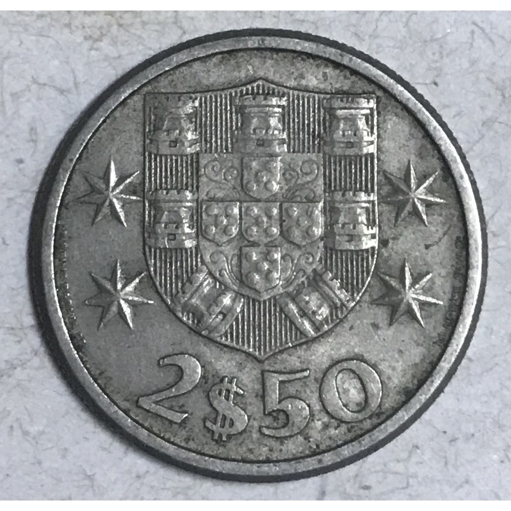 🇵🇹 Moeda de Portugal 2.5 escudos, 1963, 1971, 1972, 1974, 1975, 1976, 1978, 1980, 1981, 1985 ...