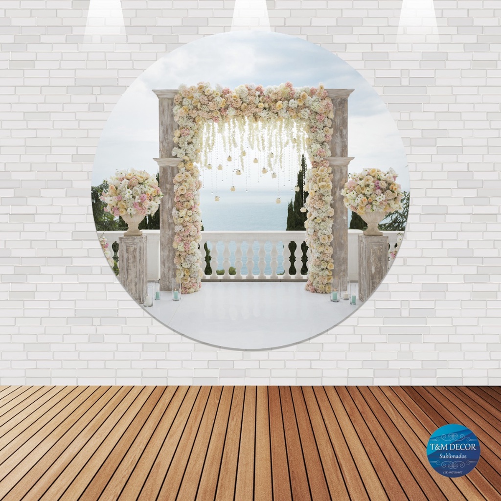 Painel de festa em tecido sublimado 1,50m casamento 03 | Shopee Brasil