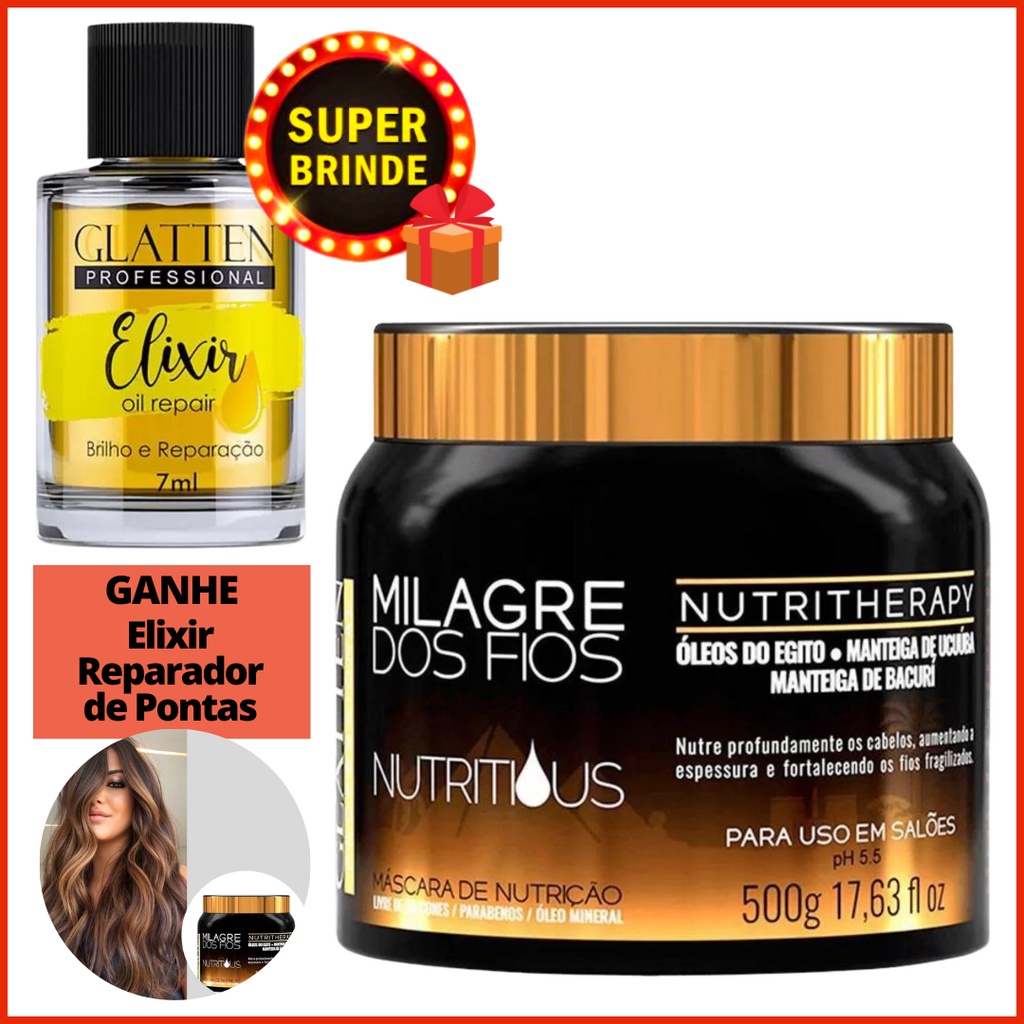 Máscara de NUTRIÇÃO Nutritherapy Milagre dos Fios Milagre dos Fios ...
