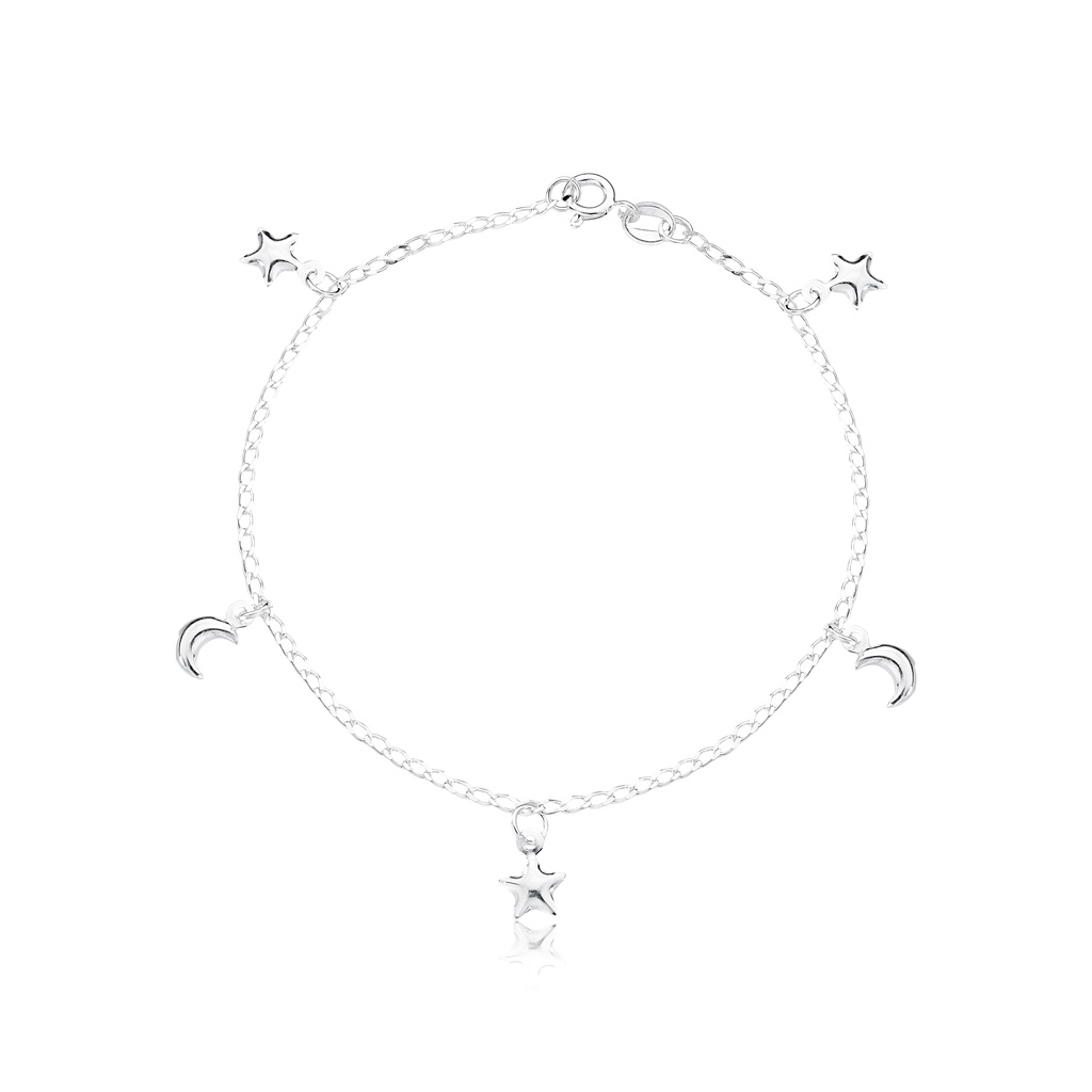 Pulseira Lua E Estrela Prata 925 | Shopee Brasil