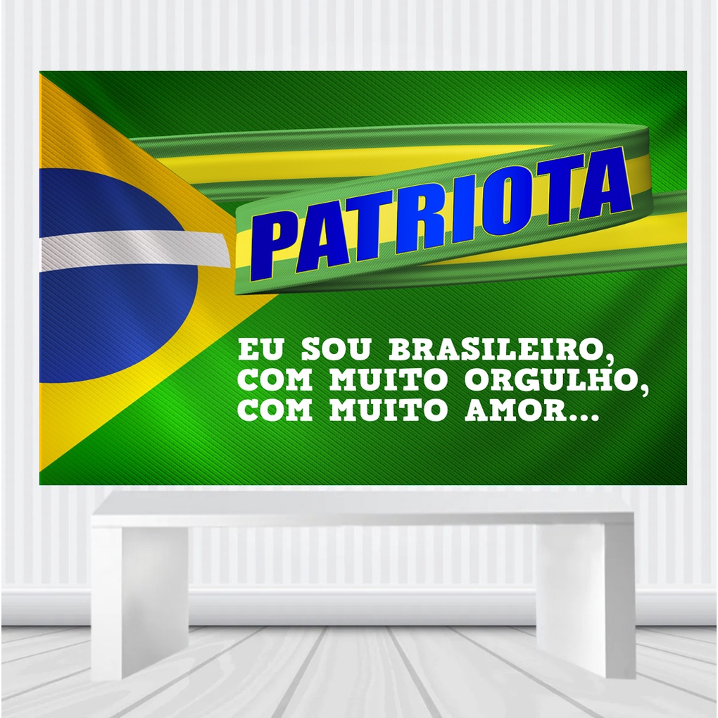 Painel Banner Patriota Brasil em Lona 1,0m x 0,65m | Shopee Brasil
