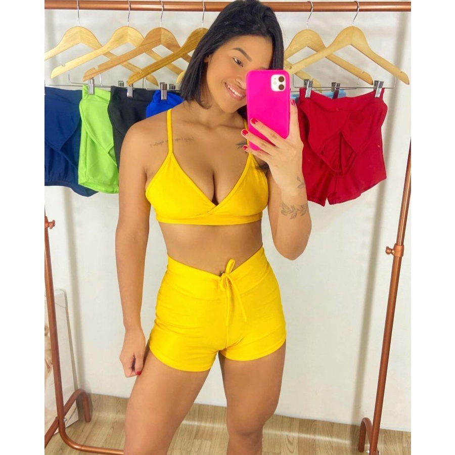 Conjunto Fitness - Top Basic + Short CURTO | Shopee Brasil
