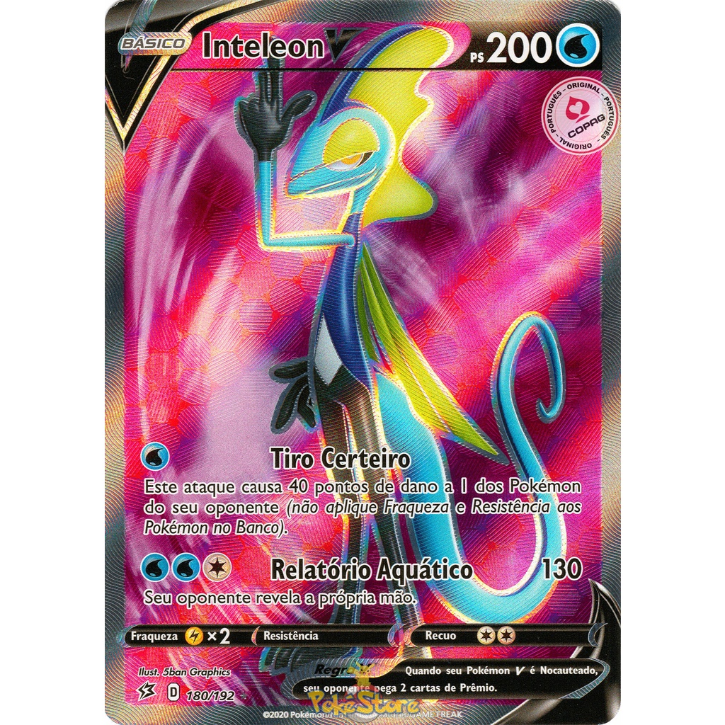 Carta Pokemon Inteleon V Português Card Original Copag | Shopee Brasil