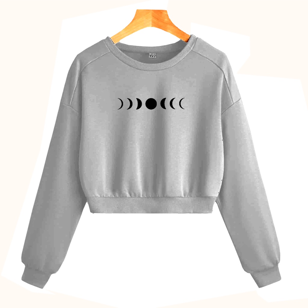 Blusa Cropped Feminino Moletom Premium Fases da lua | Shopee Brasil