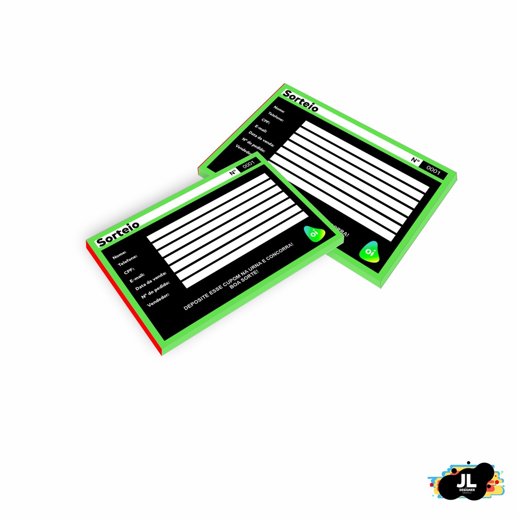 Bloco Bilhete Cupom de Sorteio Numerado 7x10cm | 50 Bilhetes/Cupons ...