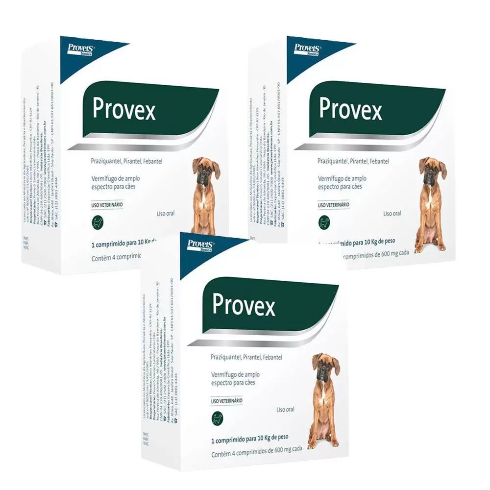 Kit Vermifugo Caes Provex Provet 12 Comp - PROVETS | Shopee Brasil