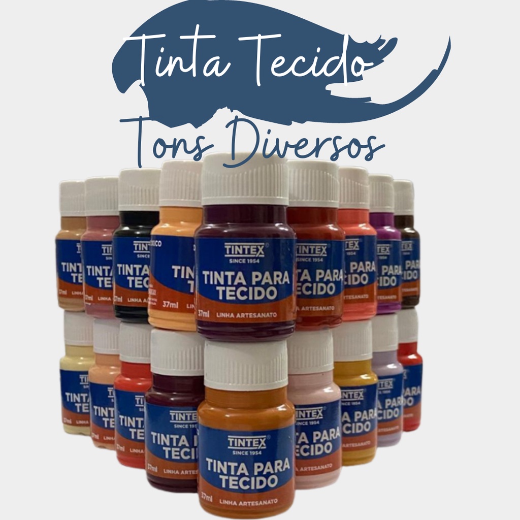 TINTA PARA TECIDO FOSCA TINTEX 37ml/100ml - parte 1 - CORES DIVERSAS A ...