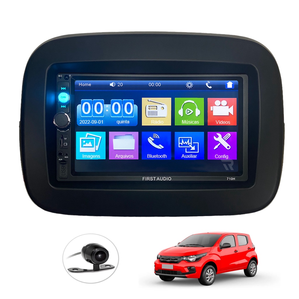 Kit Central Multimidia DVD 2 Din Mp5 Fiat Mobi | Shopee Brasil