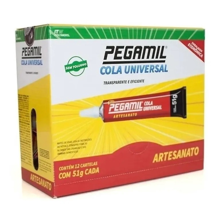 Cola Universal Pegamil Artesanato 12 Unidades De 51g | Shopee Brasil