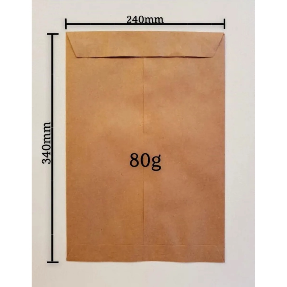 Envelope Ofício 240mmx340mm Saco Kraft Natural Pardo 20/50 ou 100 ...