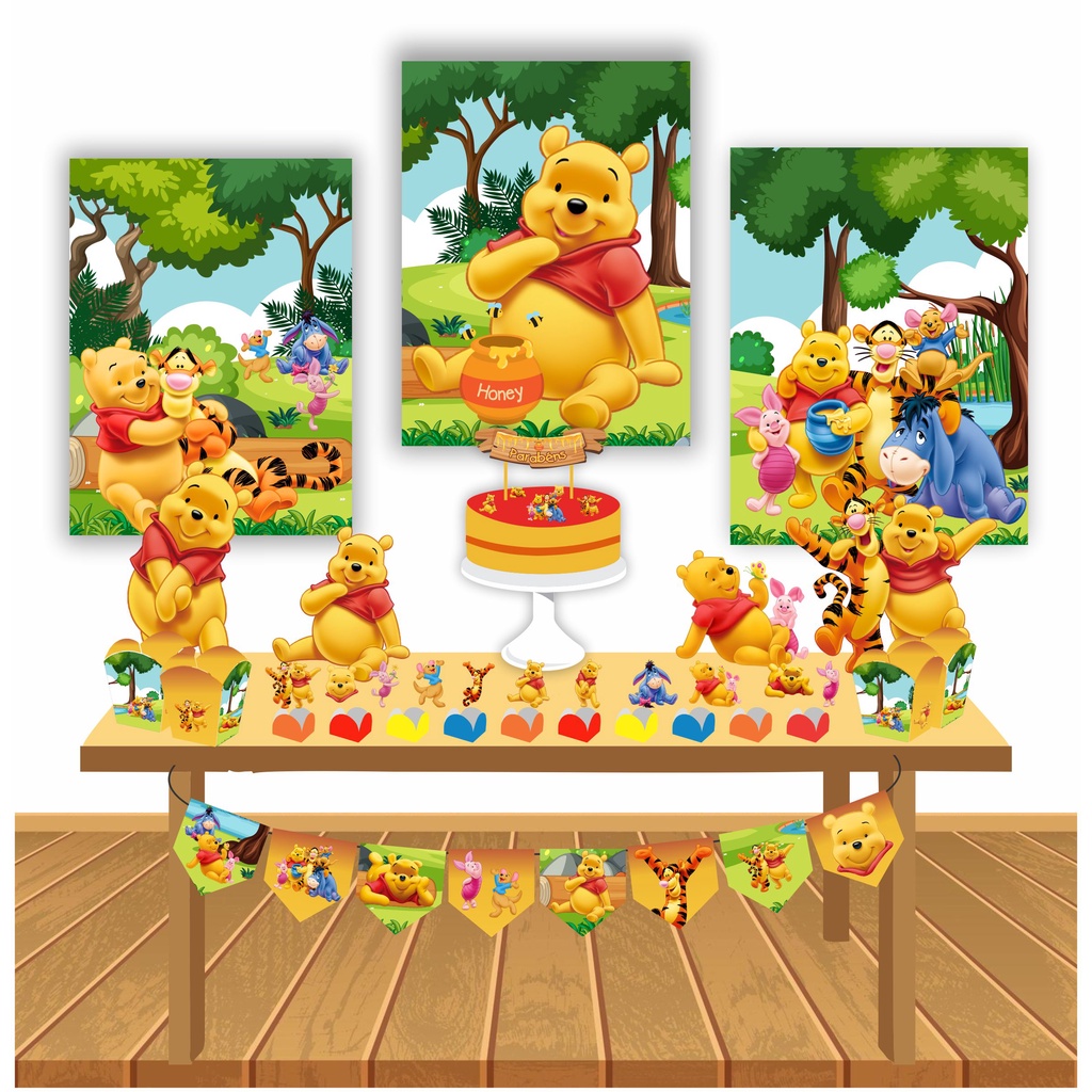 Kit Festa Ursinho Pooh Infantil Decoração Aniversário só um bolinho em ...