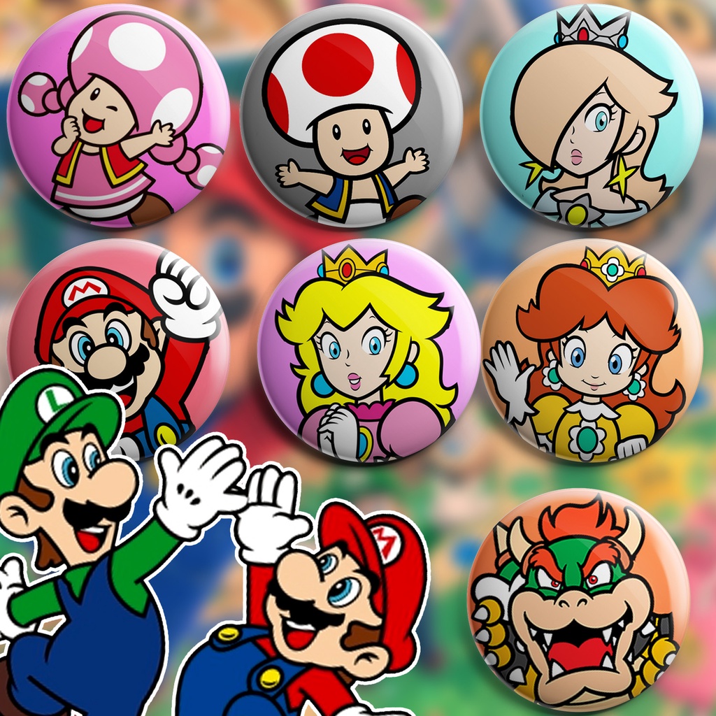 Bottons Super Mario Bros Personagens - broche alfinete boton bottom ...