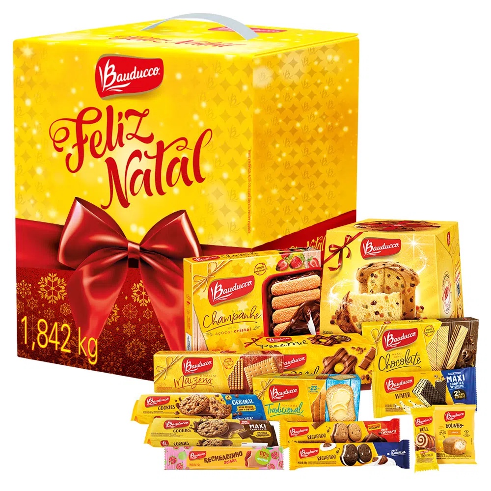 Cesta De Natal Bauducco Pequena 14 Itens Doces Natais Shopee Brasil