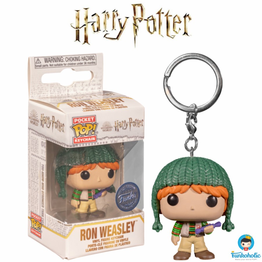 Funko Pocket POP ! Chaveiro Harry Potter Feriado Ron Weasley Exclusivo ...