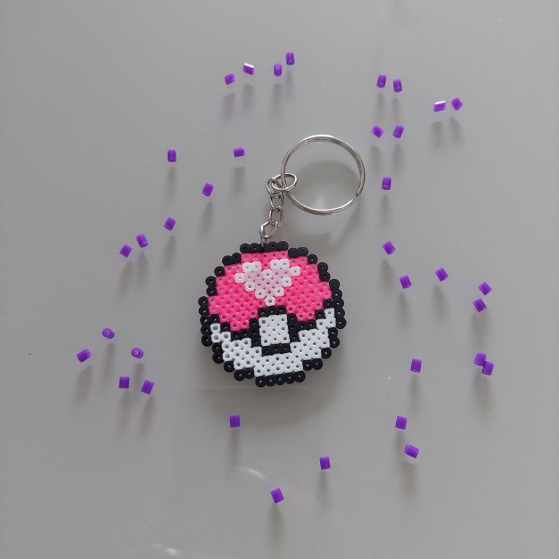 Pokebola Rosa -Pixel Art/Perler beads | Shopee Brasil