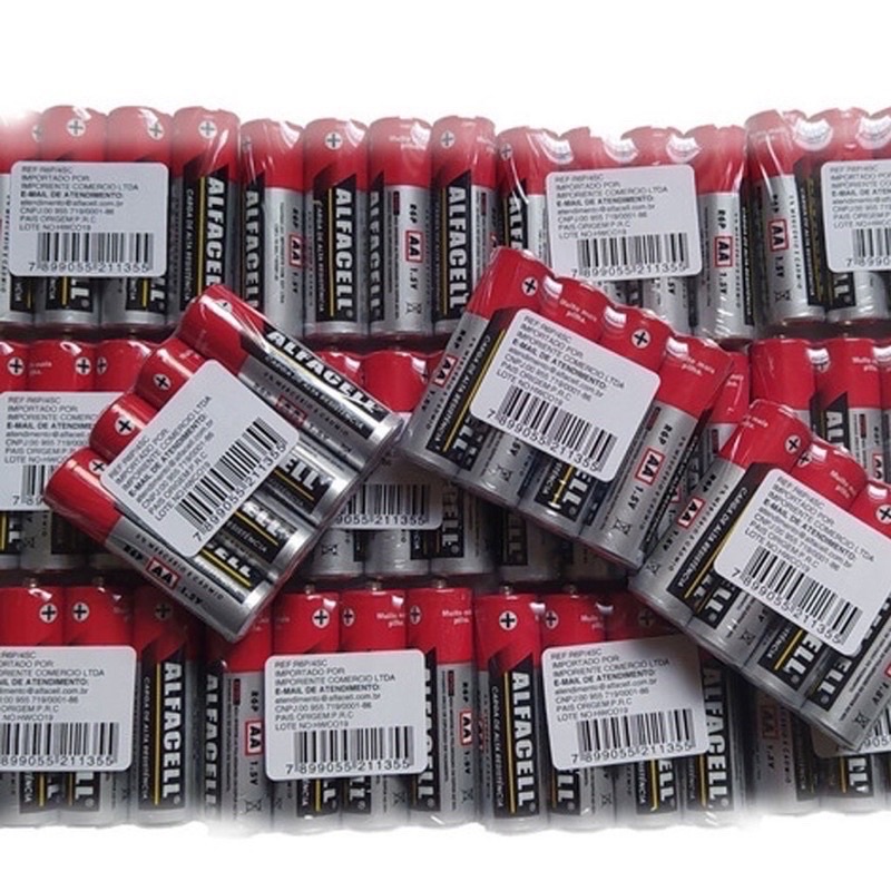 Pilha comum Alfacell AA 1.5v Com 4 Pilhas | Shopee Brasil