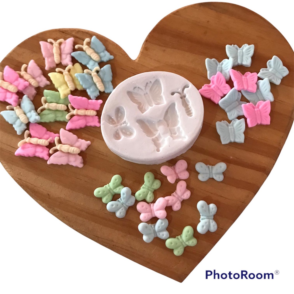 Molde De Silicone Trio Mini Borboletas Molde Para Confeitaria Molde ...