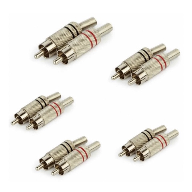 4 Plugs rca metal. | Shopee Brasil