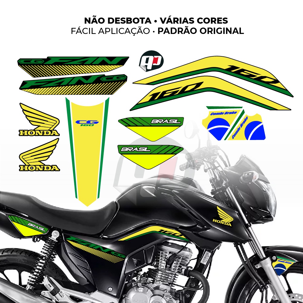 Kit Adesivos/Faixas HONDA FAN 160 2022- BRASIL/COPA | Shopee Brasil