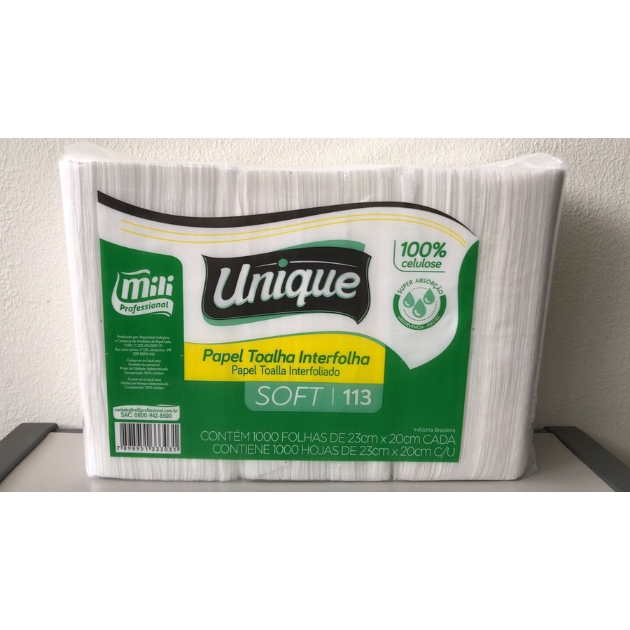 Papel toalha interfolha unique 100% celulose | Shopee Brasil