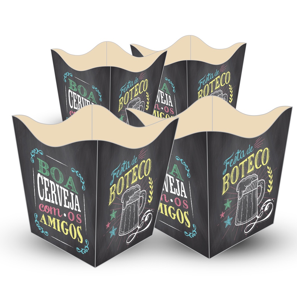 kit 10 Cachepo Papel cartonado Decoração Boteco festa | Shopee Brasil