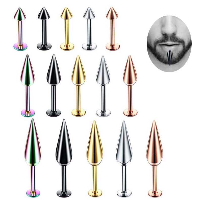 1 Peça Cone Spike Punk Style Labret Stud Lip Piercing 16Gauge Com ...