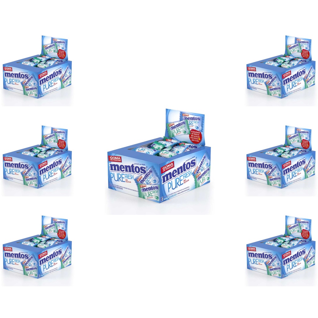 Kit 7 caixas Mentos Pure Fresh Sortido c/60 - Mentos Chiclete Mentos ...