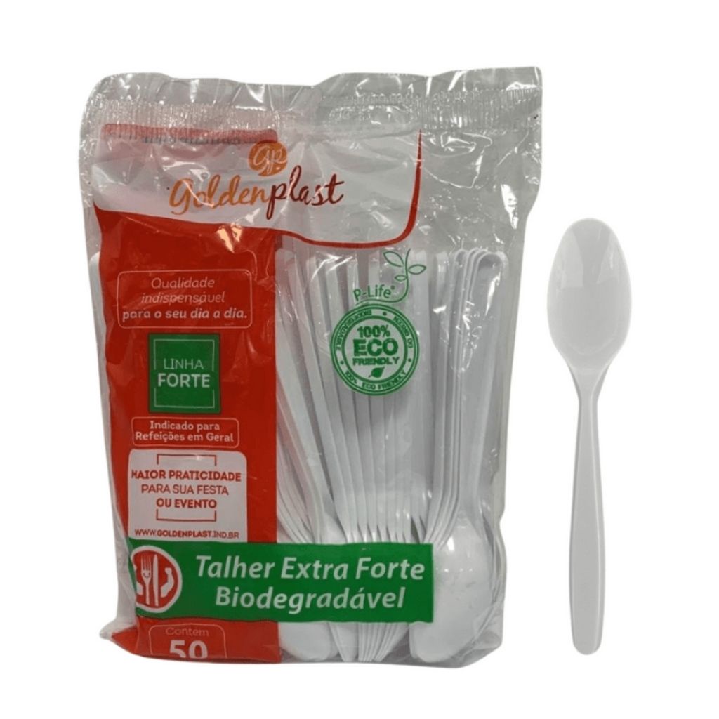 Colher Extra Forte Reforçada Descartável para Refeição Branco ...