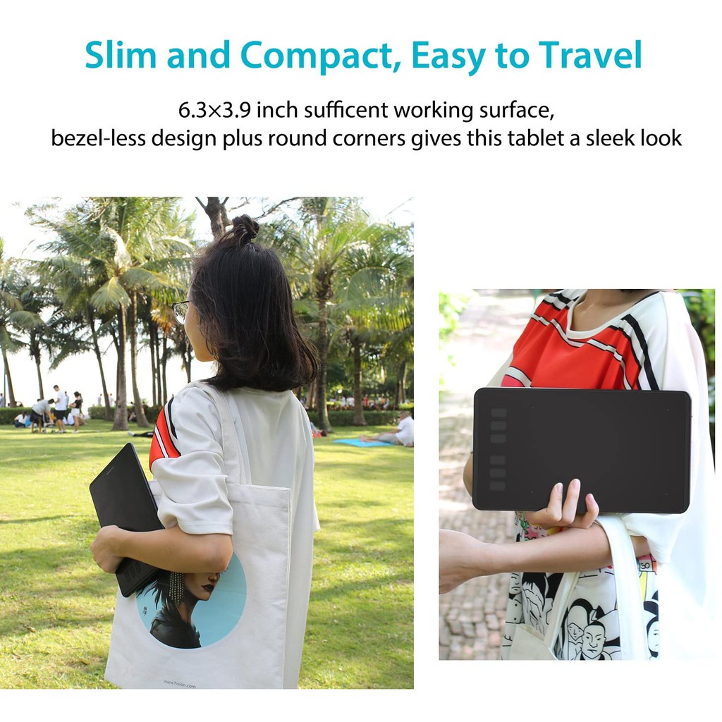 Huion H640P Graphics Desenho Tablet Stylus com 6 teclas expressas ...