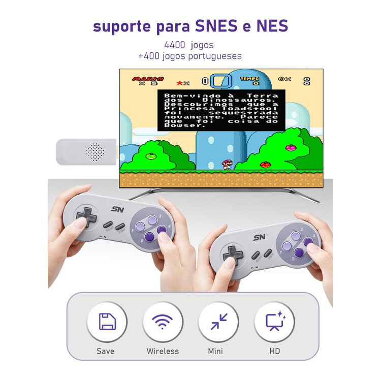 Console De Videogame Game 16bit HDMI Para Playtronic Super NES SNES ...