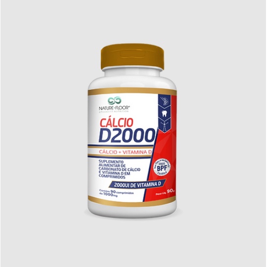 Cálcio D2000 - 2000UI de Vitamina D - 90 comprimidos | Shopee Brasil