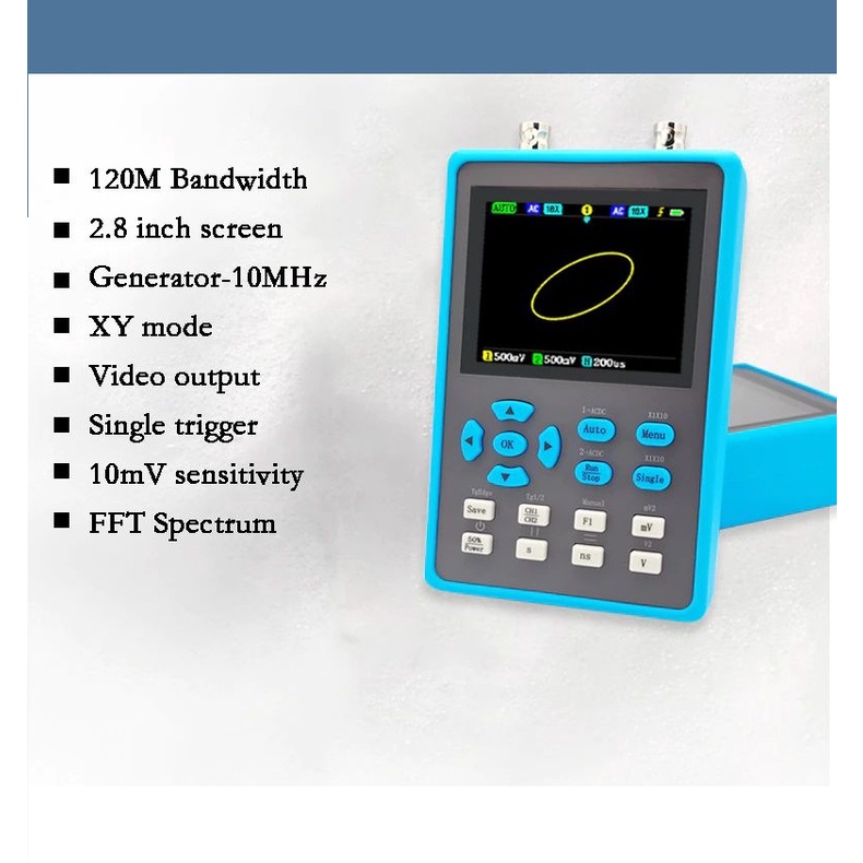 Osciloscópio Digital Zeewell DSO2512G Tela de 2.8 Polegada 120Mhz de ...