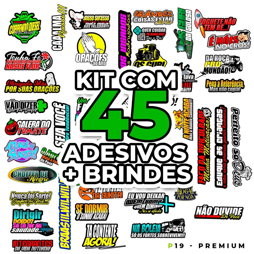 Kit 10 Cartelas Adesivos Carro Moto Caminhão Bike Atacado p19 | Shopee Brasil