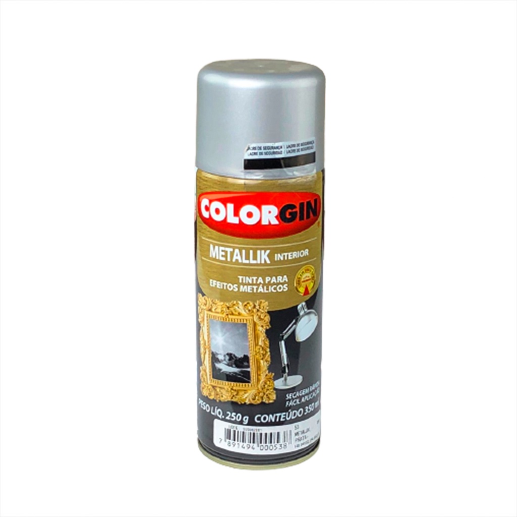 Tinta Spray Metallik Colorgin Efeito Metalizado Prata | Shopee Brasil