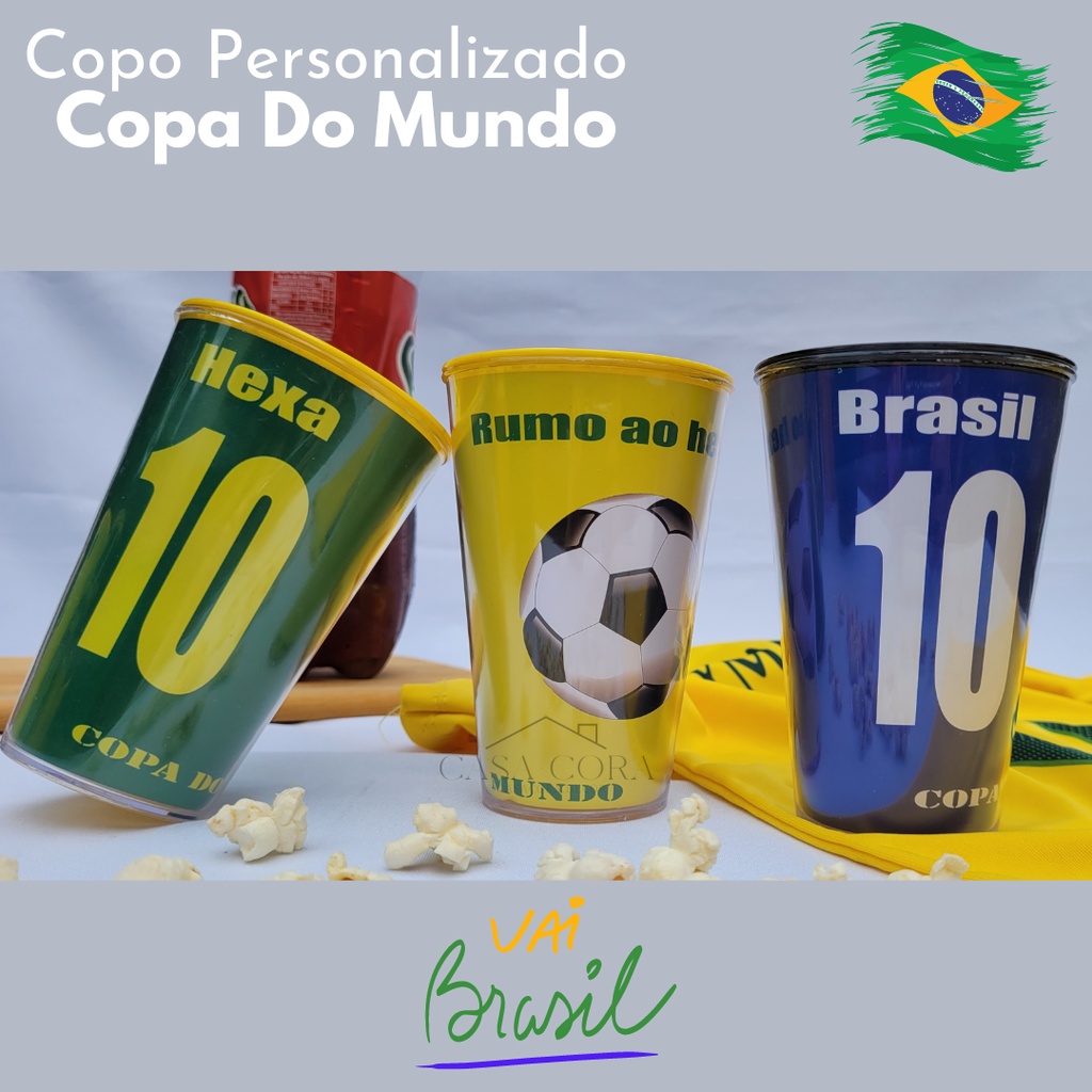Copo Duplo Da Copa do Mundo Personalizado 350ml Copo do Brasil Camisa ...