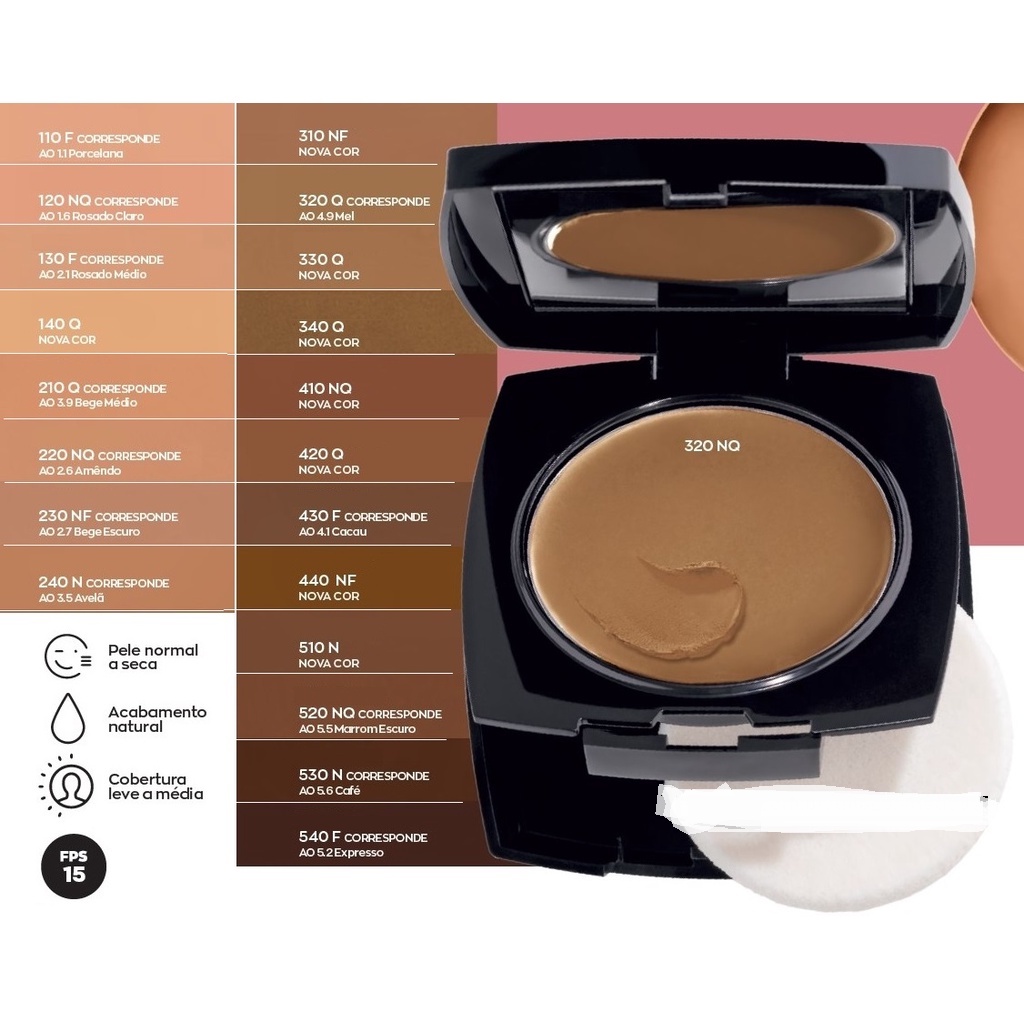 Base compacta 3 em 1 Maquiagem Avon Base Corretivo e Pó Compacto ...