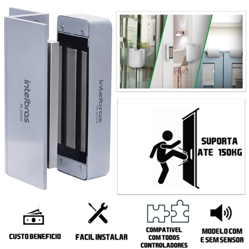 Fechadura Eletroimã Intelbras Fe 20150 Prata Sem Sensor | Shopee Brasil