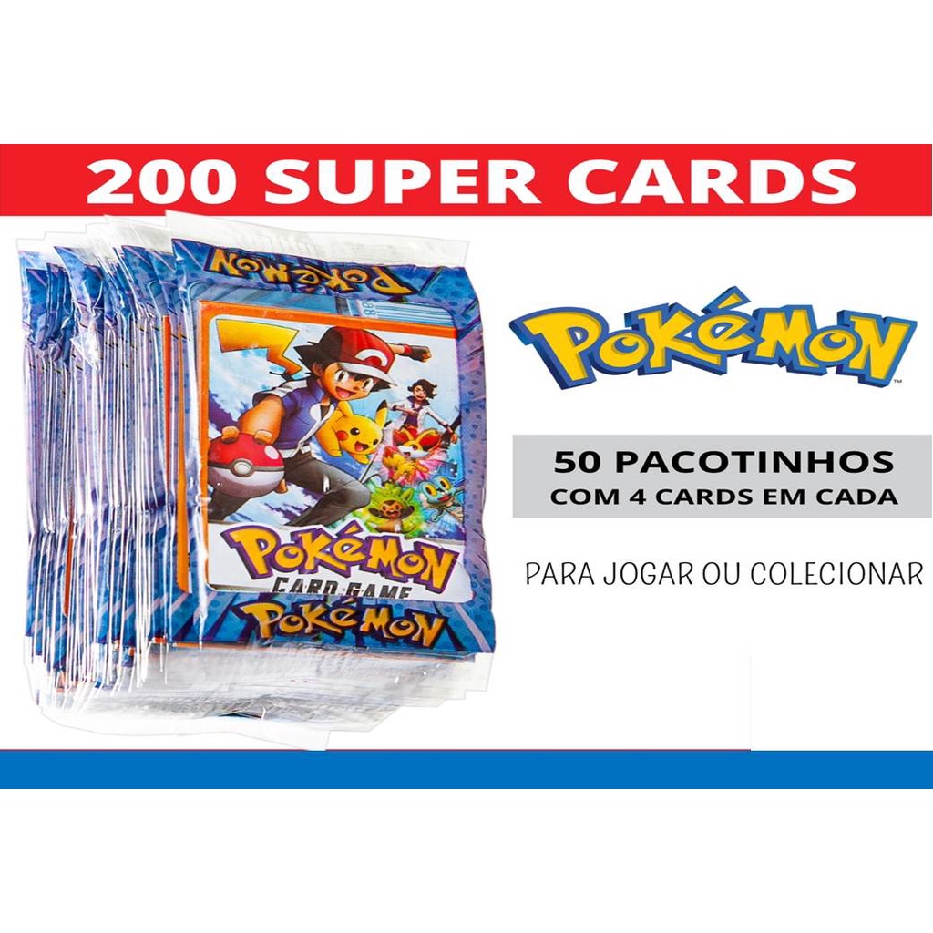 50 Pacotinho De Cards/cartinha Pokemon | Shopee Brasil