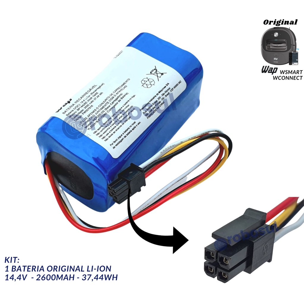 Bateria Original Para Robô Aspirador WAP Wsmart e Wconnect 14.4v ...