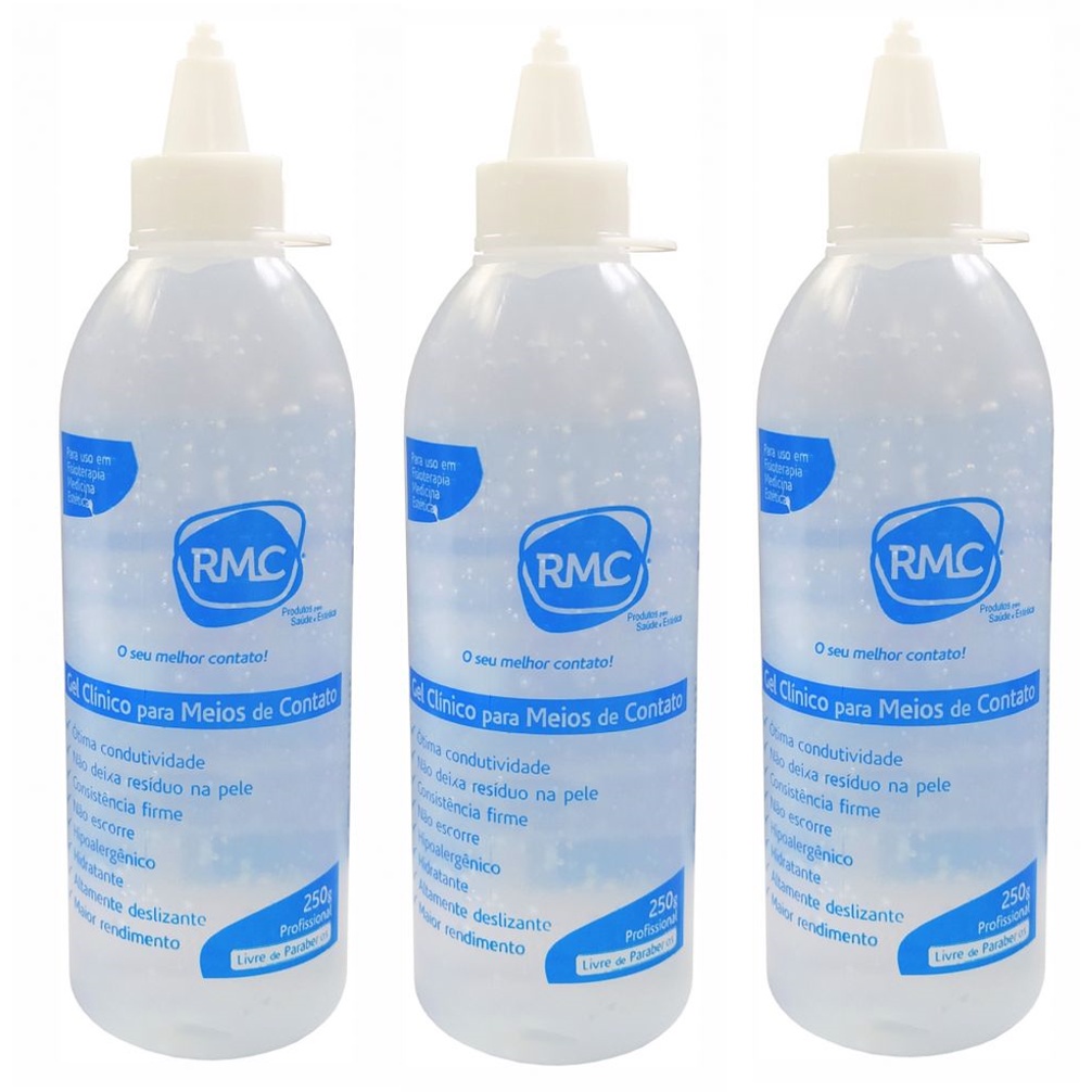 3 Gel Incolor Clinico Condutor Contato Estética Ultrassom 250ml Rmc ...