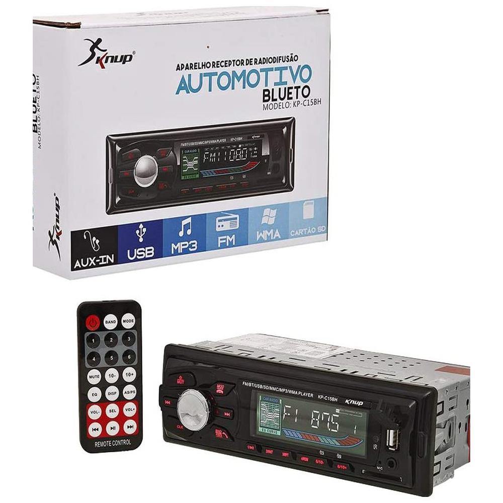 Som automotivo Knup KP-C15BH USB bluetooth cartão SD | Shopee Brasil